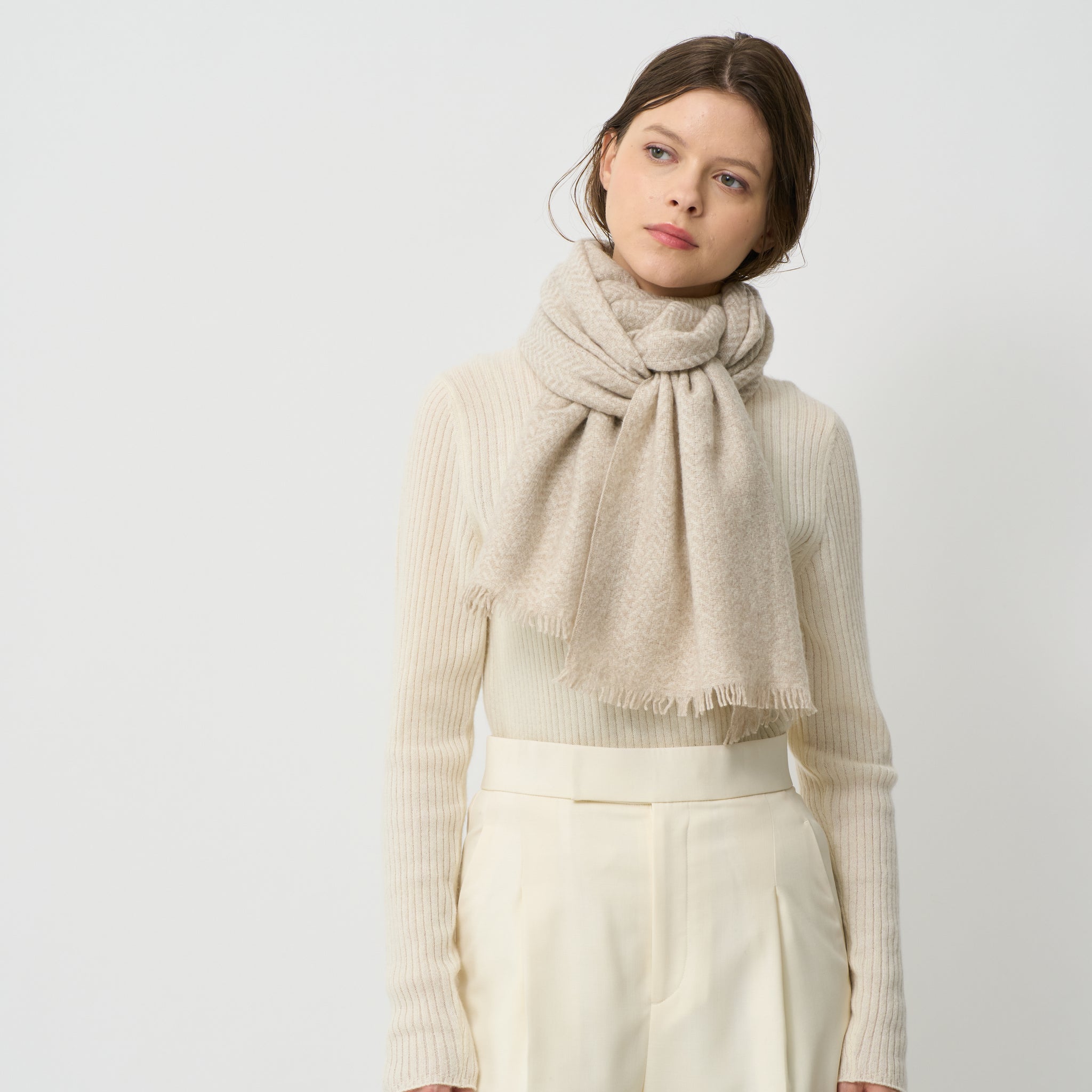 baby cashmere fulled maffler(ベビーカシミヤ縮絨マフラー)